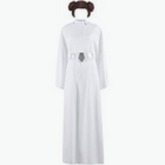 Pouzuwb | Other | Women Princess Leia Costume White Hooded Long Dress ...